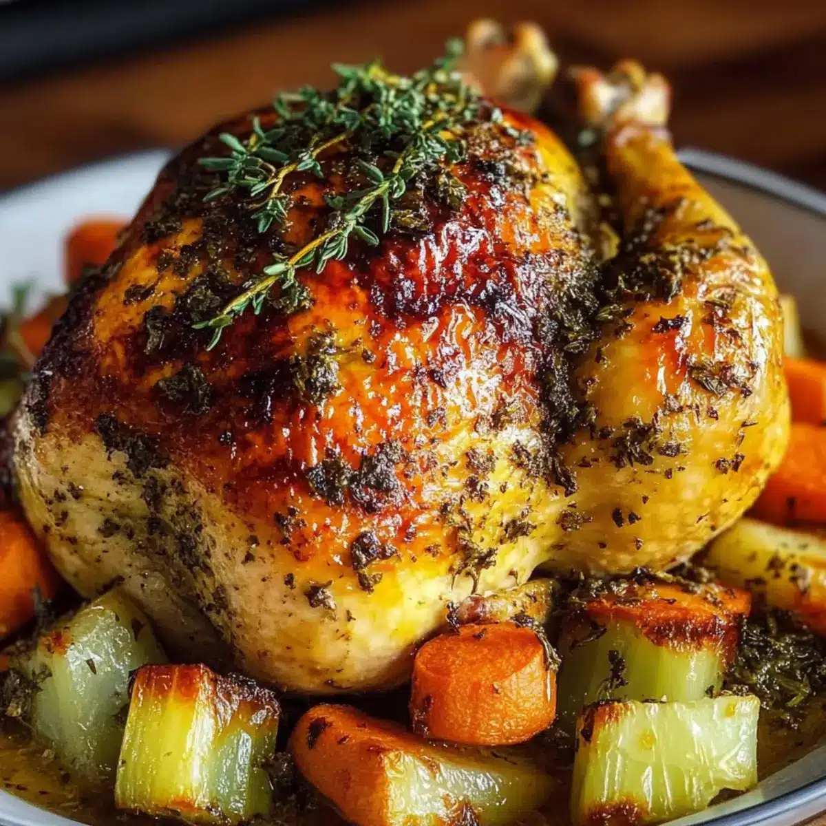 Ultimate Herb-Infused Roasted Whole Chicken with Crispy Skin